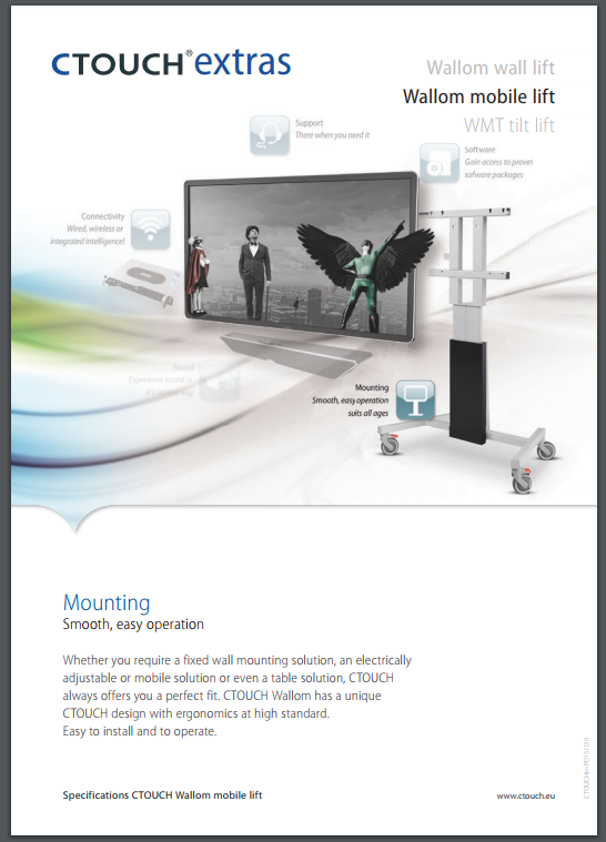 Wallom mobile lift Specification Sheets – CTOUCH Support