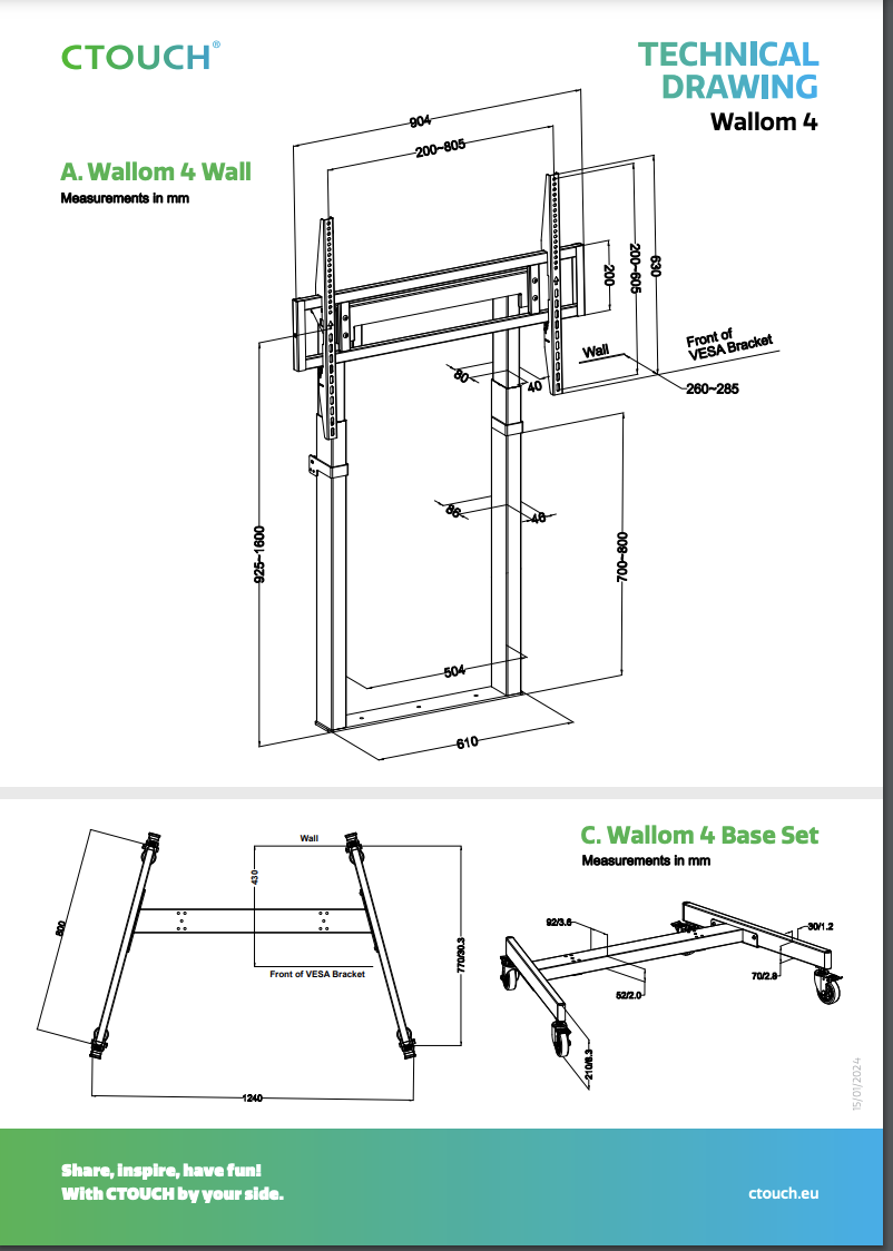 Technical Drawing Wallom 4 – CTOUCH Support