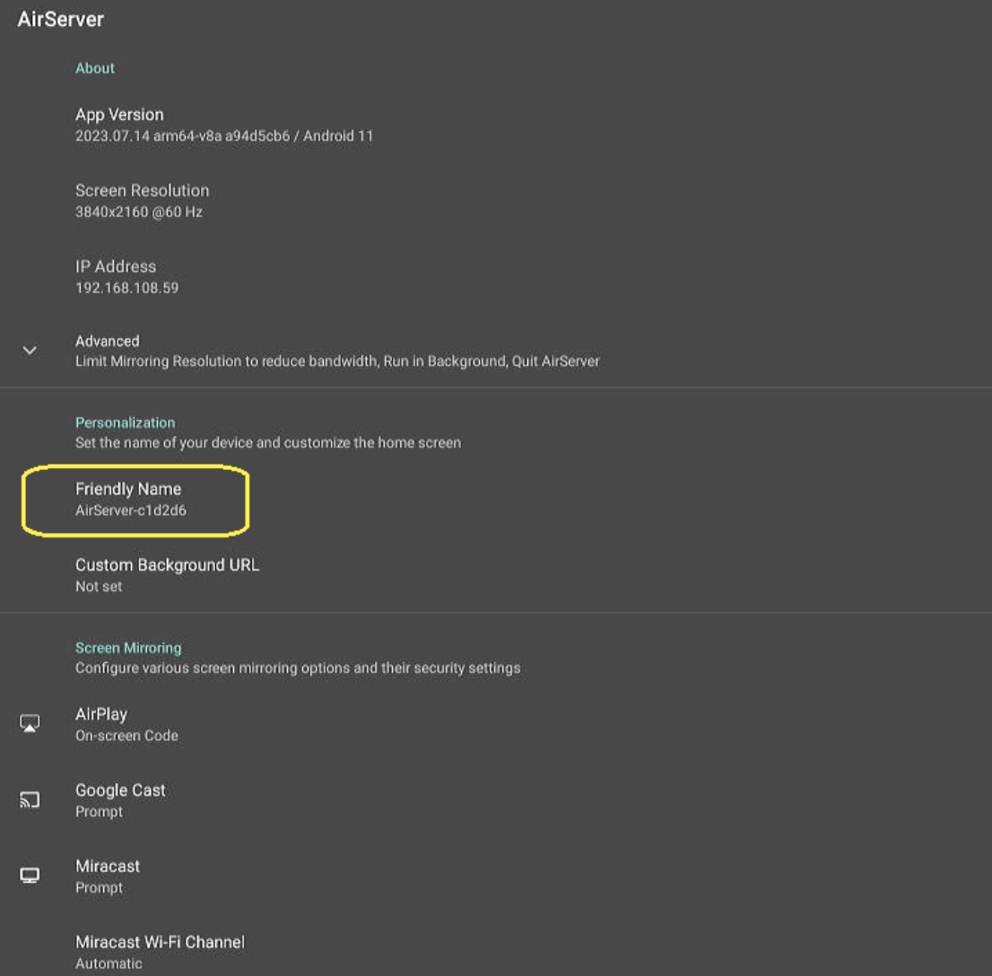 How to rename the Device name for sharing via Airserver? – CTOUCH Support