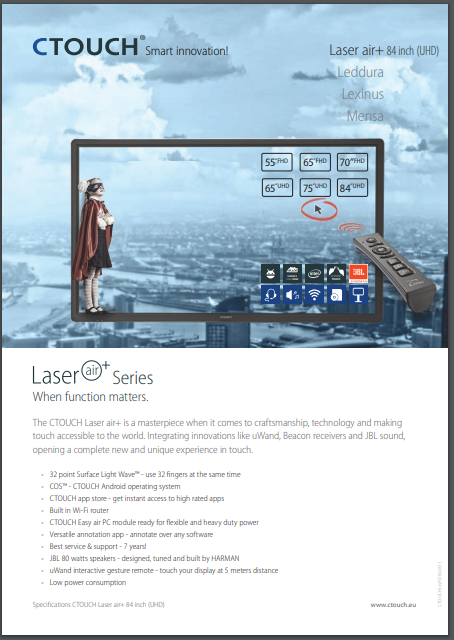 Specification Sheets Laser air+ – CTOUCH Support
